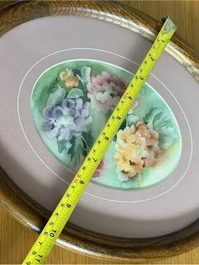 Art | Vintage Original Floral Watercolor Wall Art In Pink Mat And Wood ...
